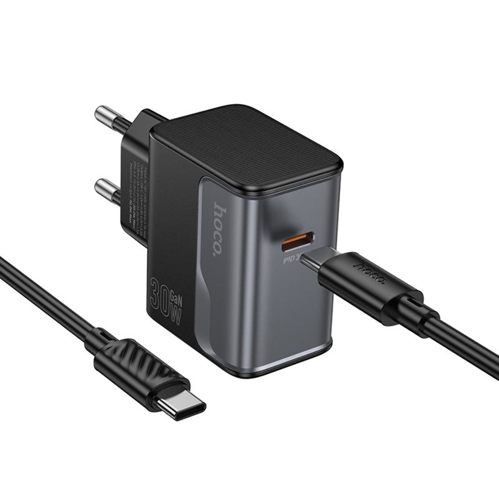 Мережевий зарядний пристрій Hoco CS72A Type-C PD 30W midnight black ...